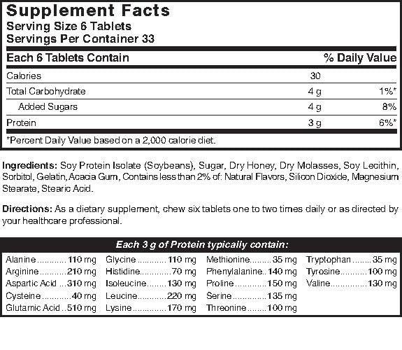 delicious honey protein supplement tablets