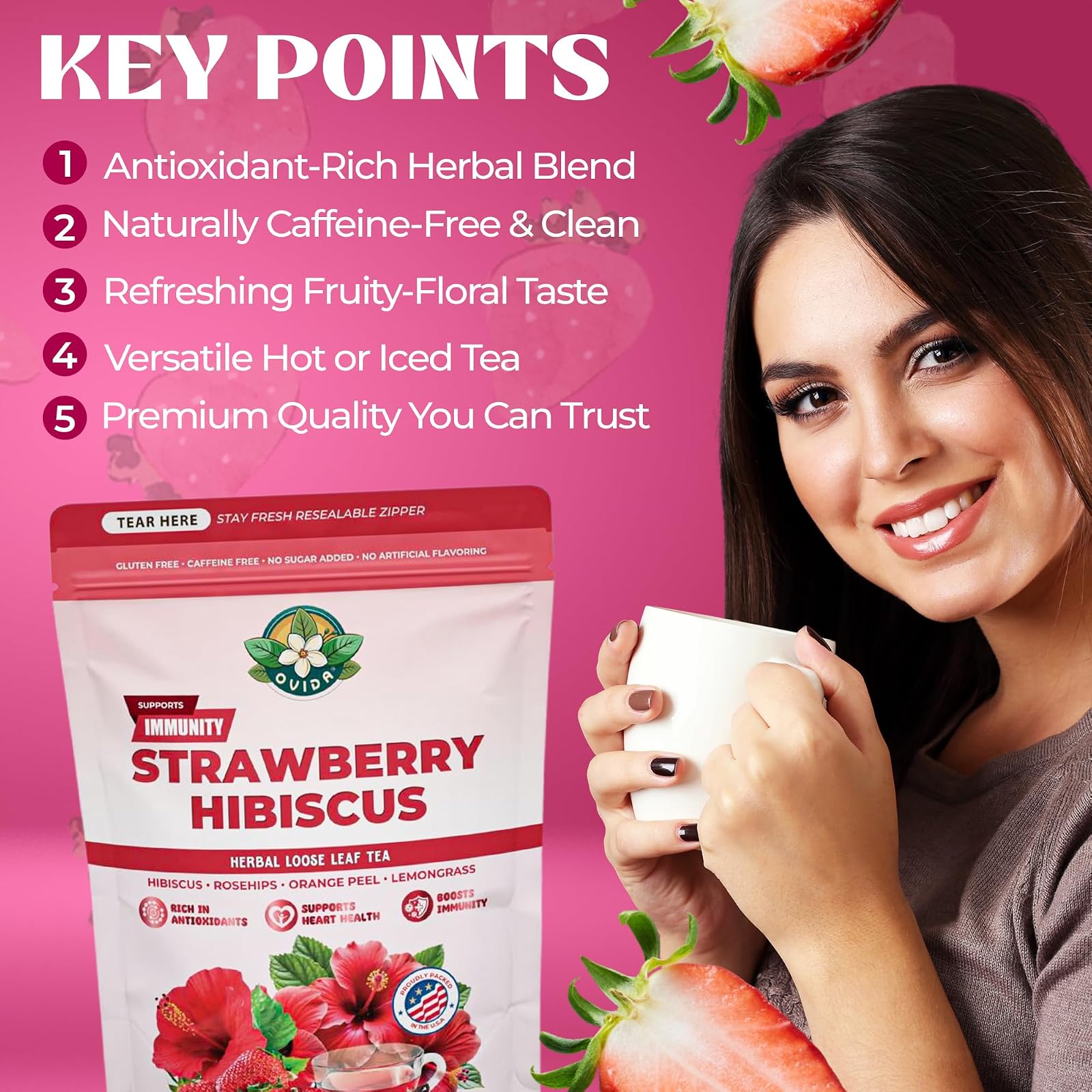 delicious iced strawberry hibiscus tea