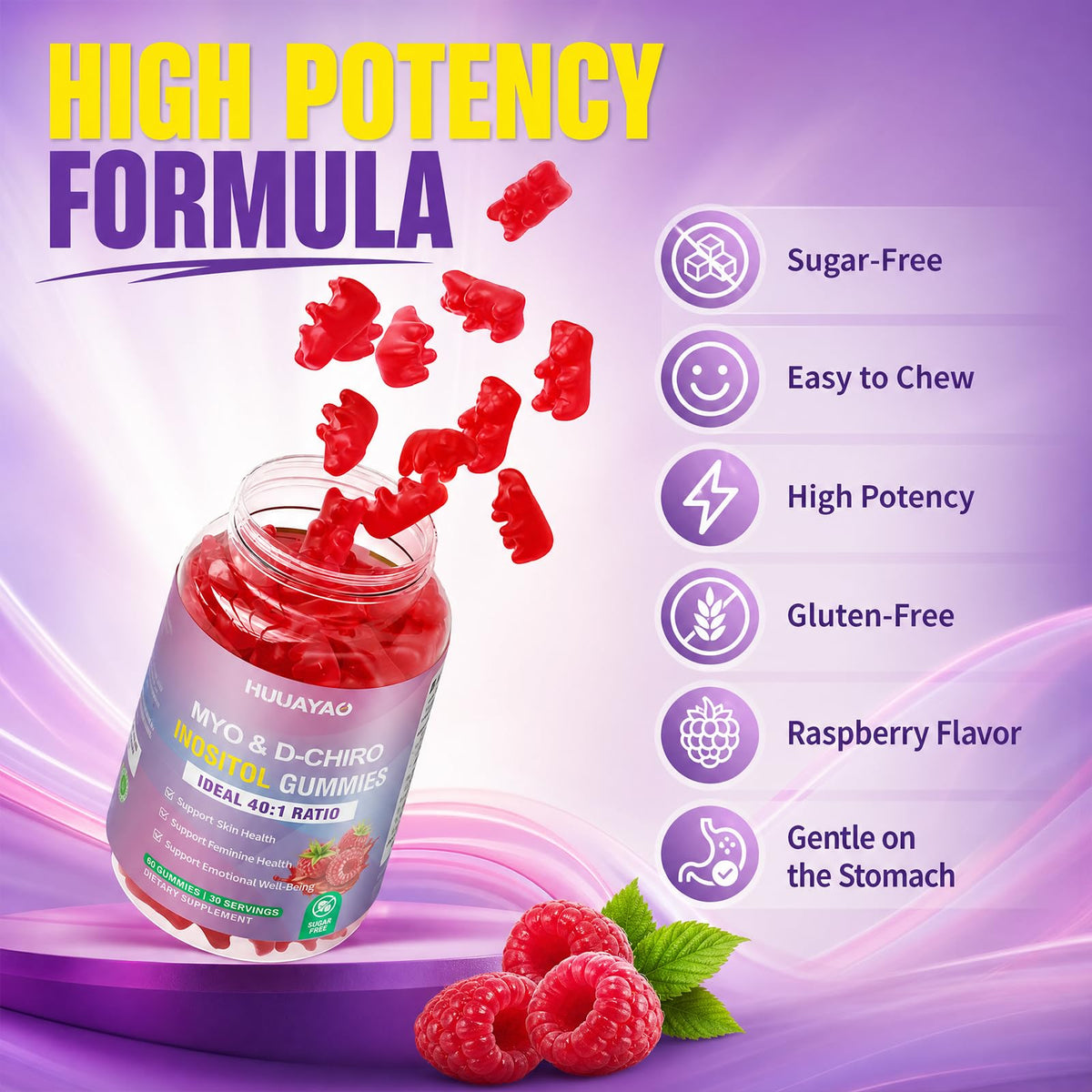 Delicious inositol gummies for daily wellness