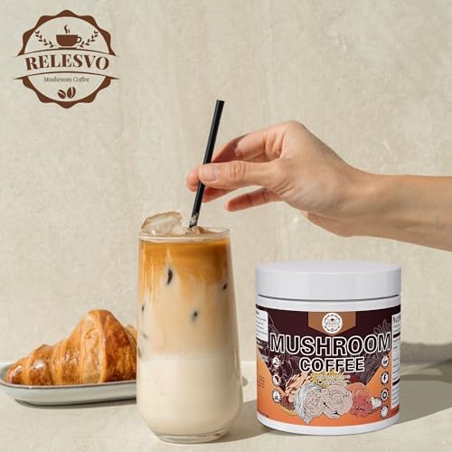 delicious instant coffee with mushrooms