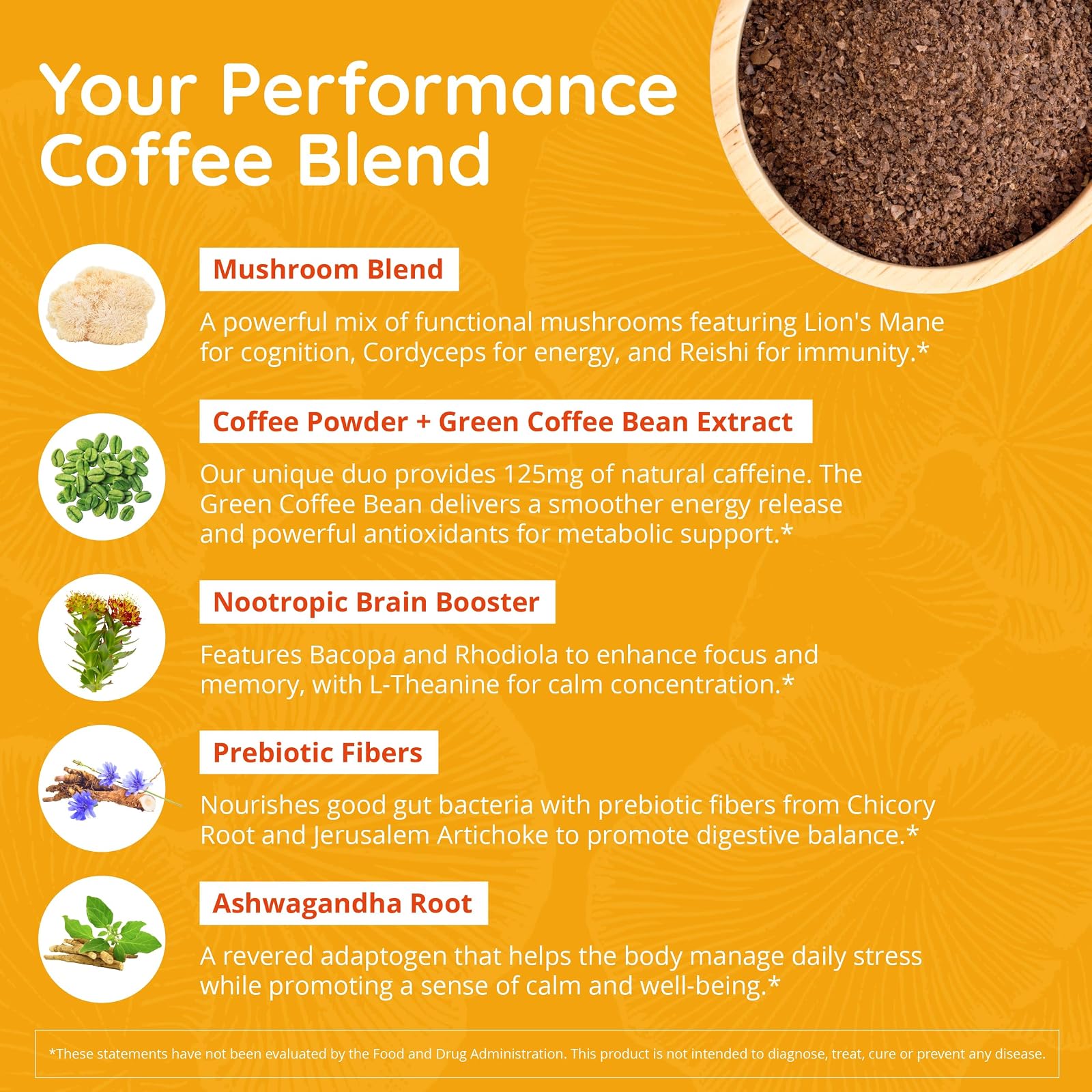 delicious instant mushroom coffee mix
