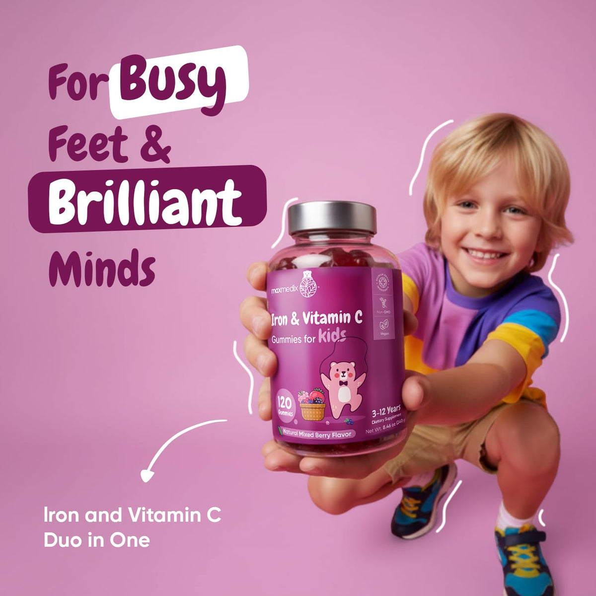 Delicious iron gummies for children