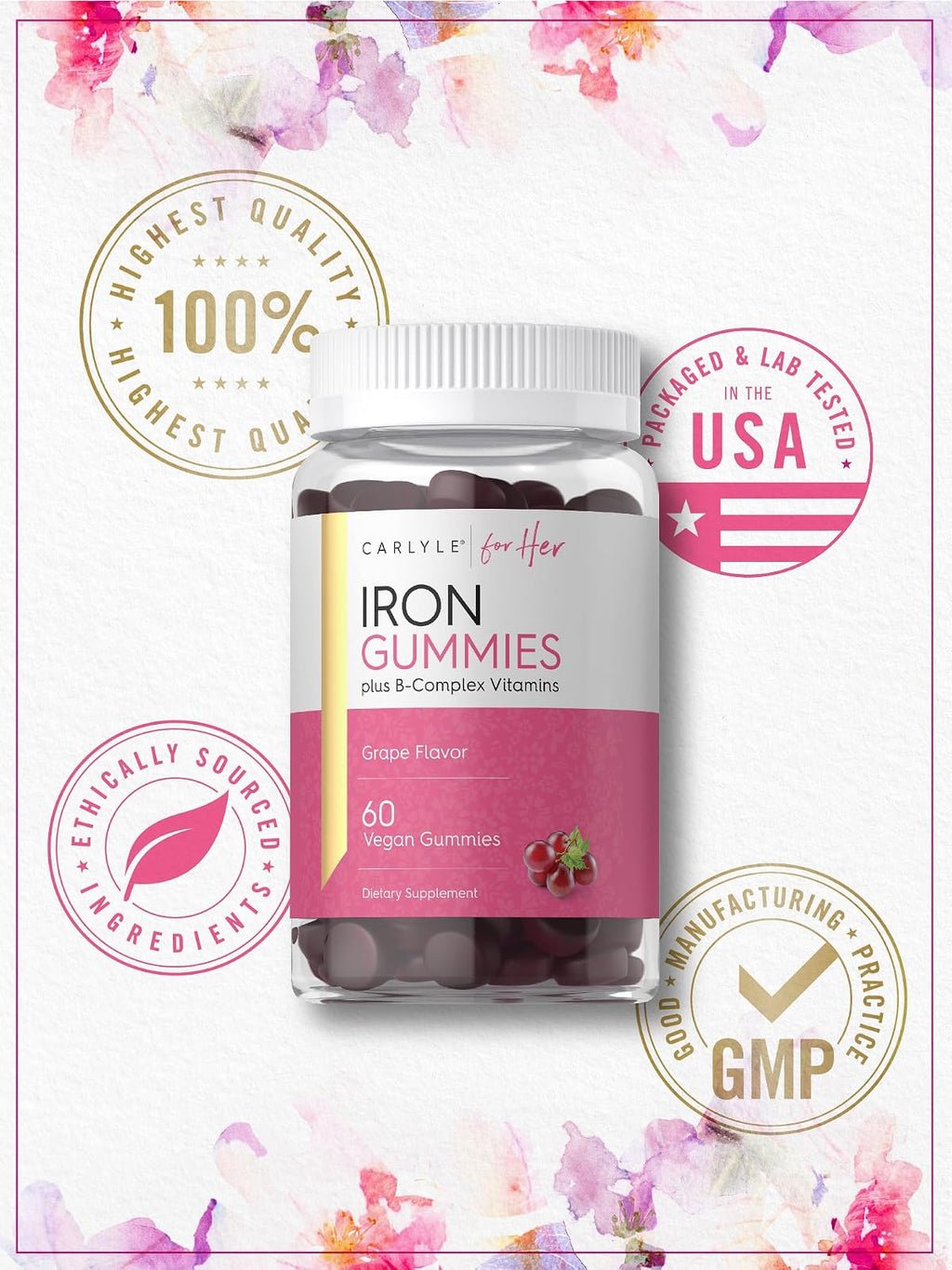 Delicious iron gummies for daily health