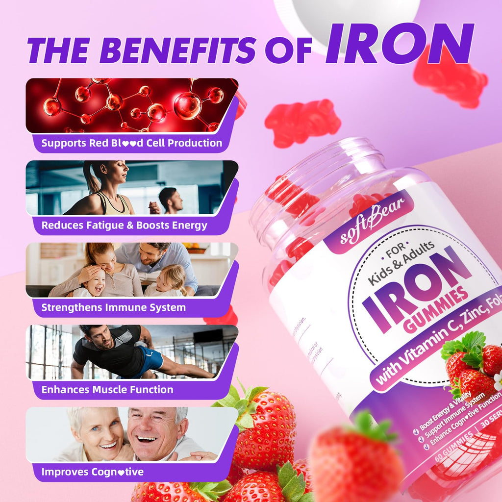 Delicious iron gummies for daily nutrition