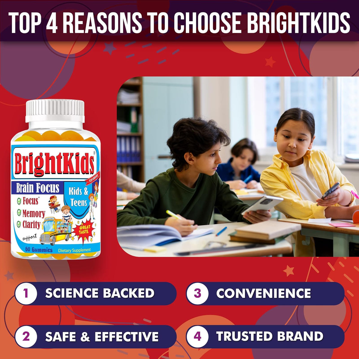 Delicious kids vitamins for brain health