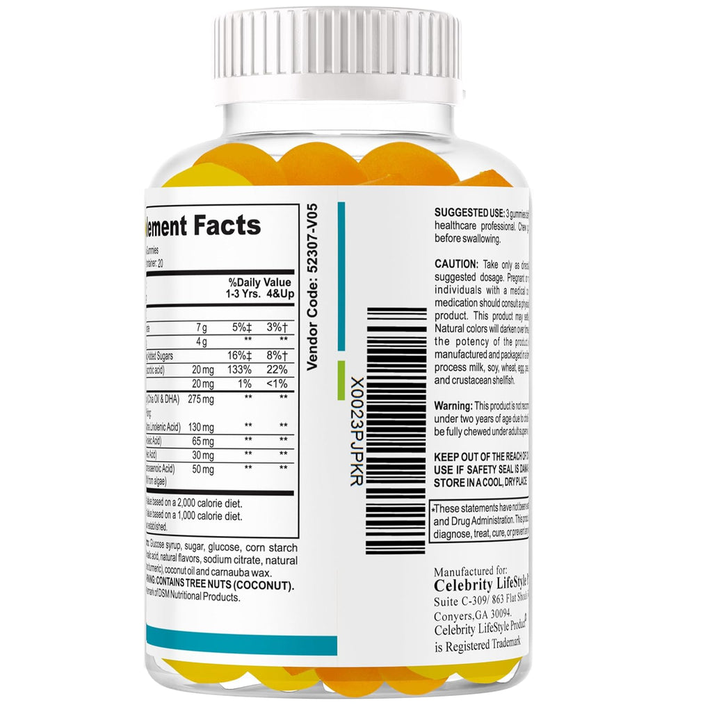 Delicious kids vitamins with DHA and Omega-3
