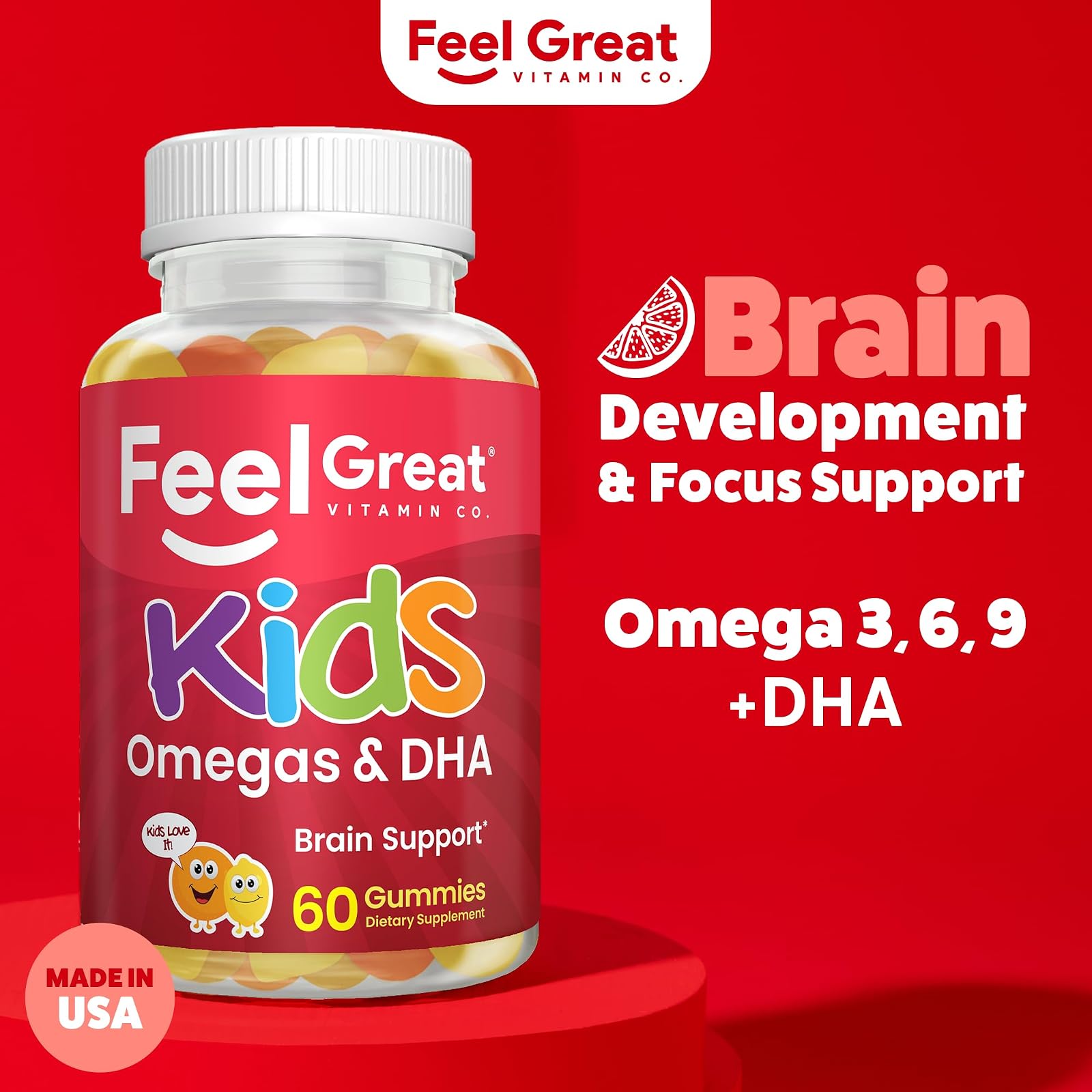 Delicious kids vitamins with Omega 3 DHA