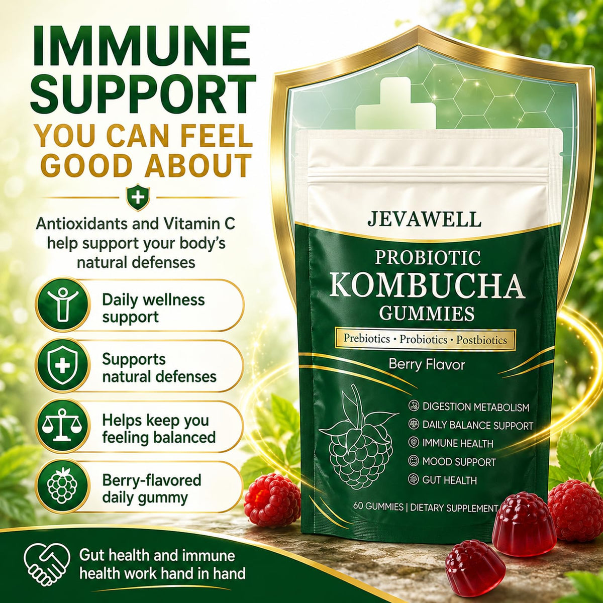 Delicious kombucha gummies for wellness
