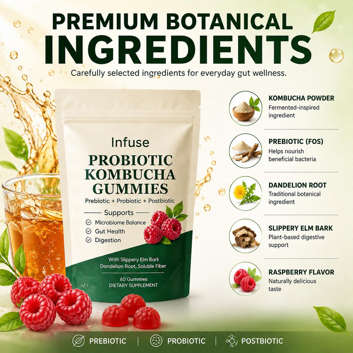 Delicious kombucha gummy vitamins