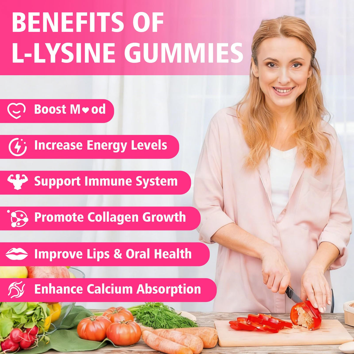 Delicious L-Lysine gummies for adults