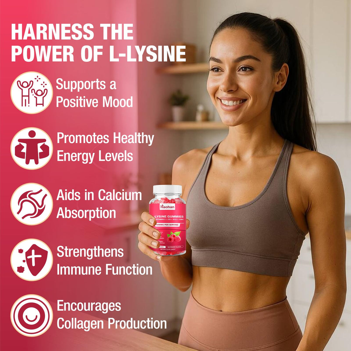 Delicious L-Lysine gummies for daily health