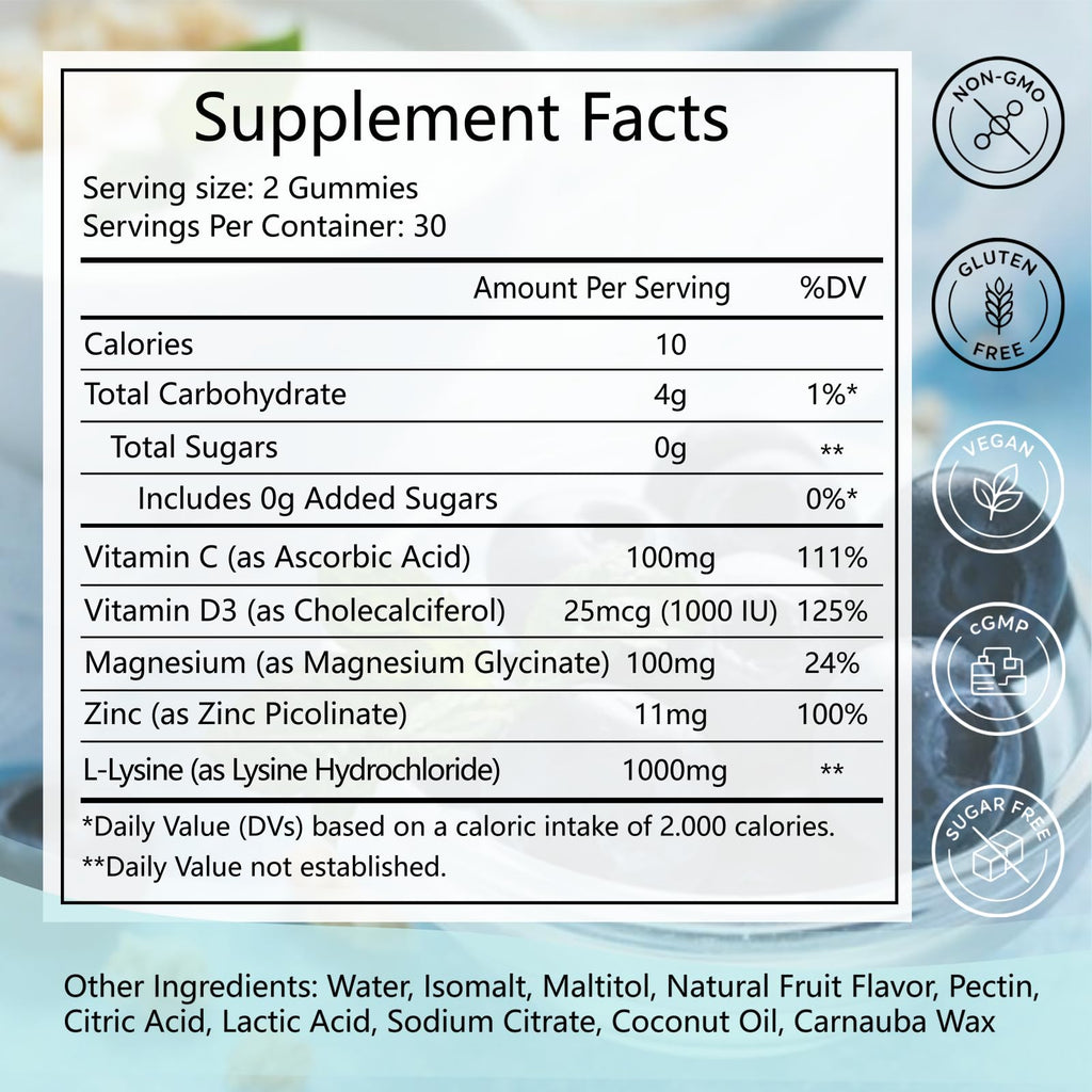 delicious l-lysine gummies for daily use