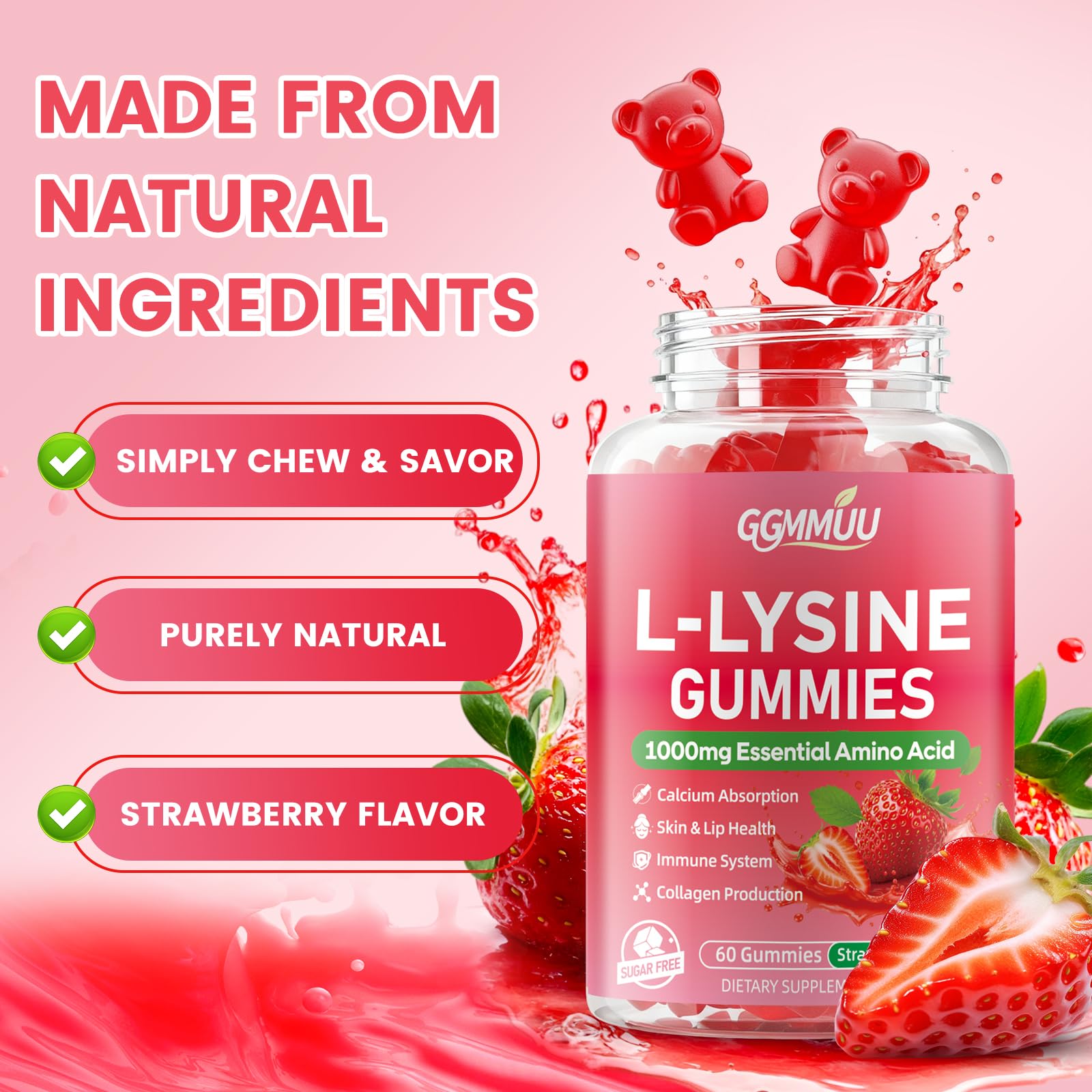 Delicious L-Lysine gummies for kids