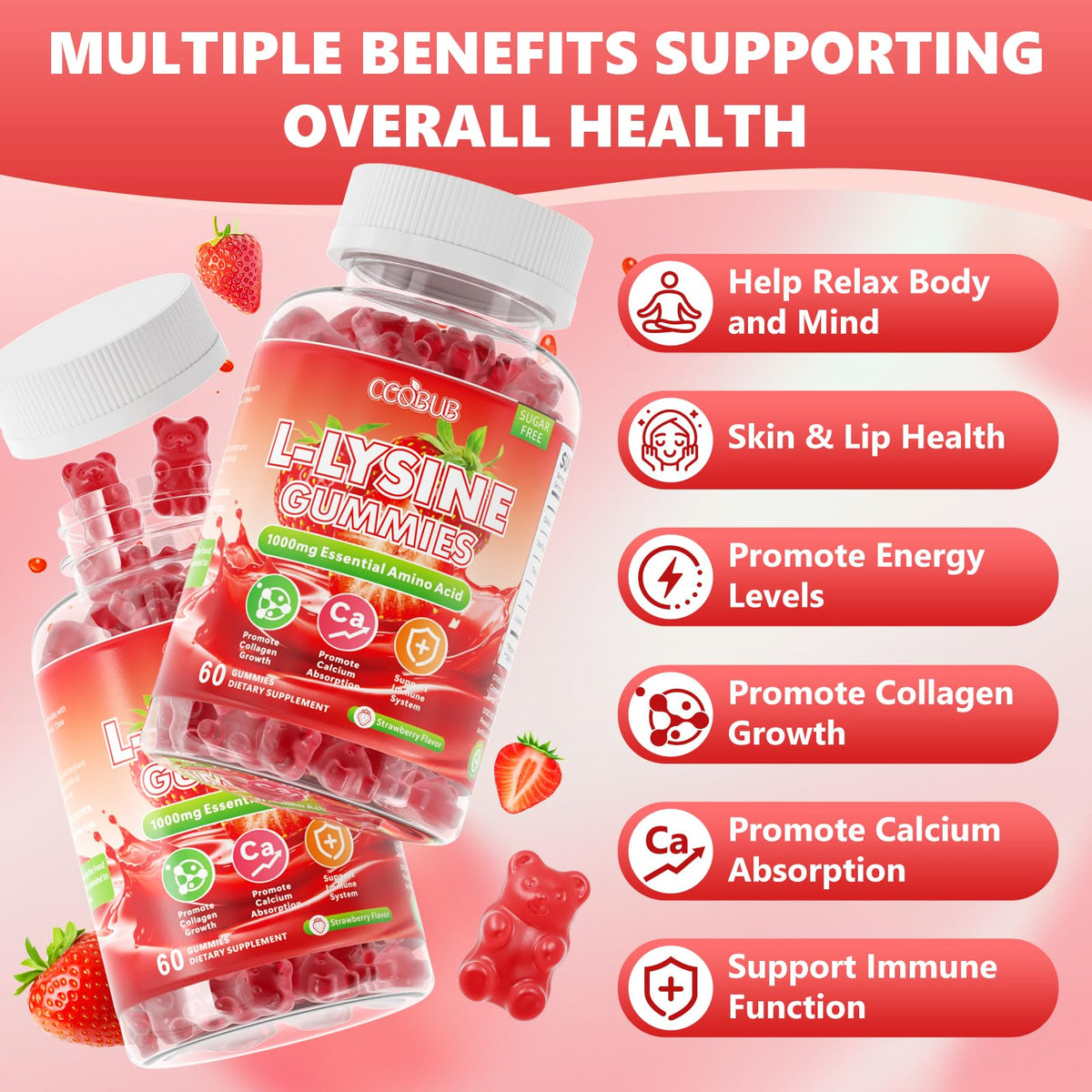 Delicious L-Lysine gummies for wellness
