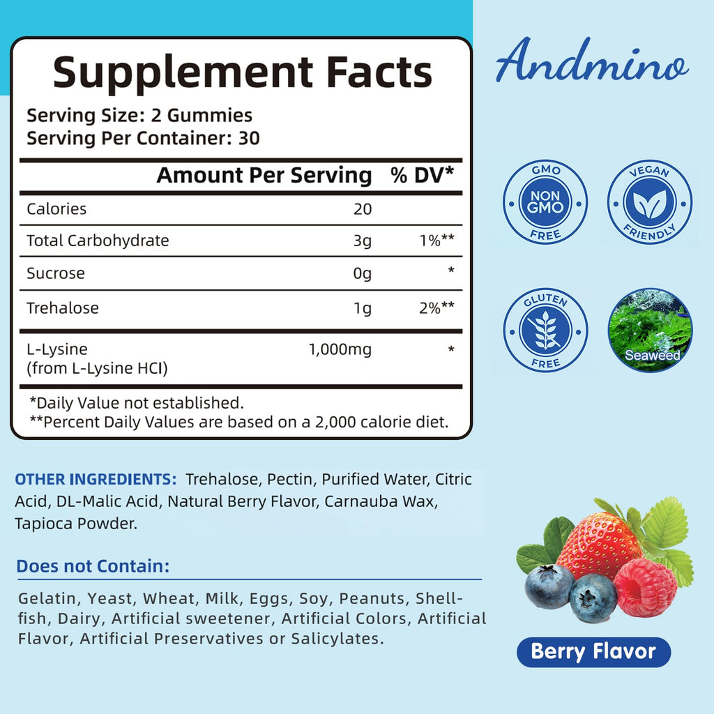 delicious l-lysine gummy supplements