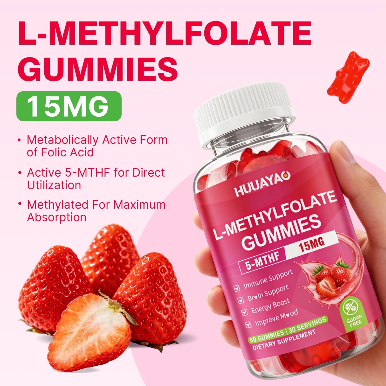 Delicious L-Methylfolate gummies for mood balance
