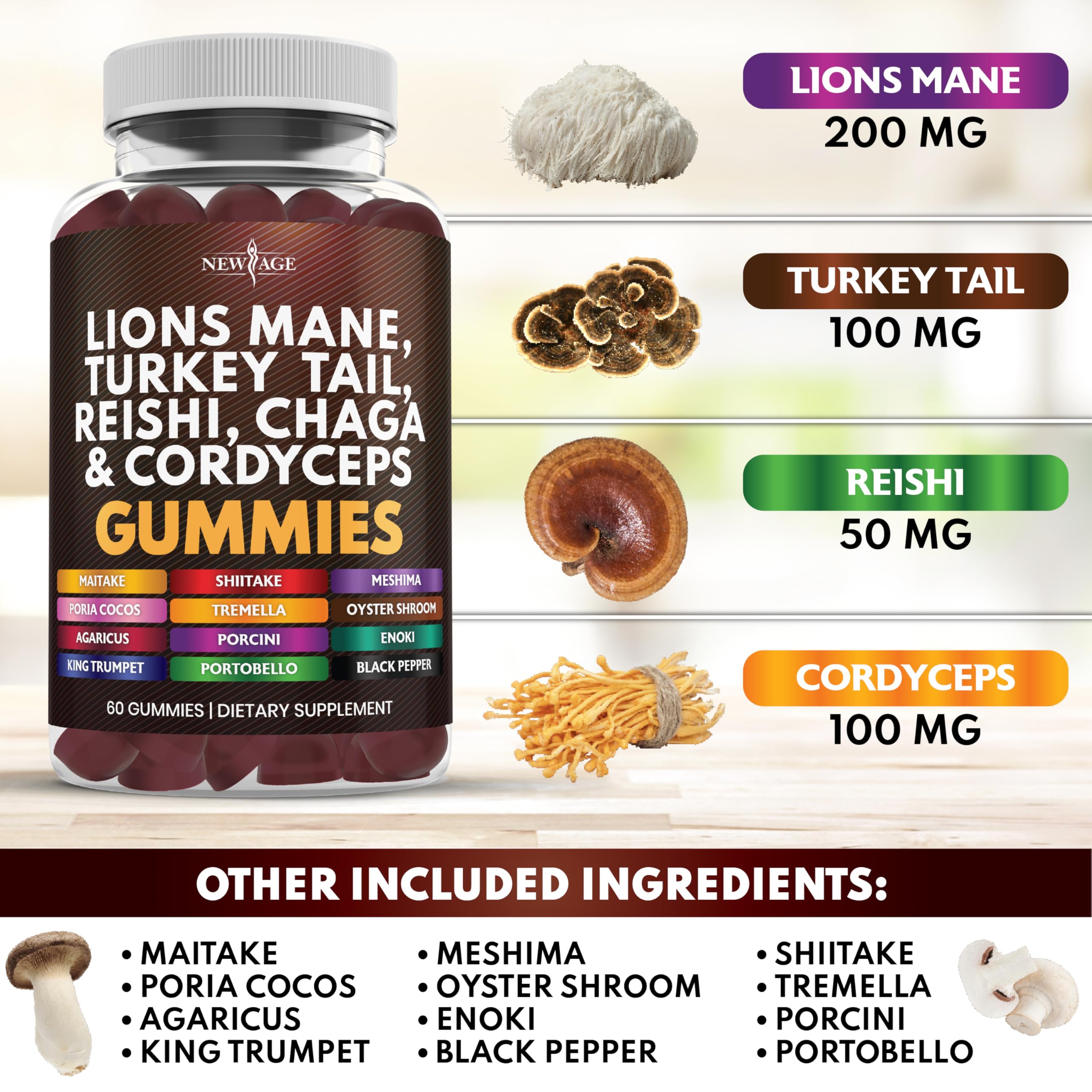 Delicious Lion's Mane gummies for brain health