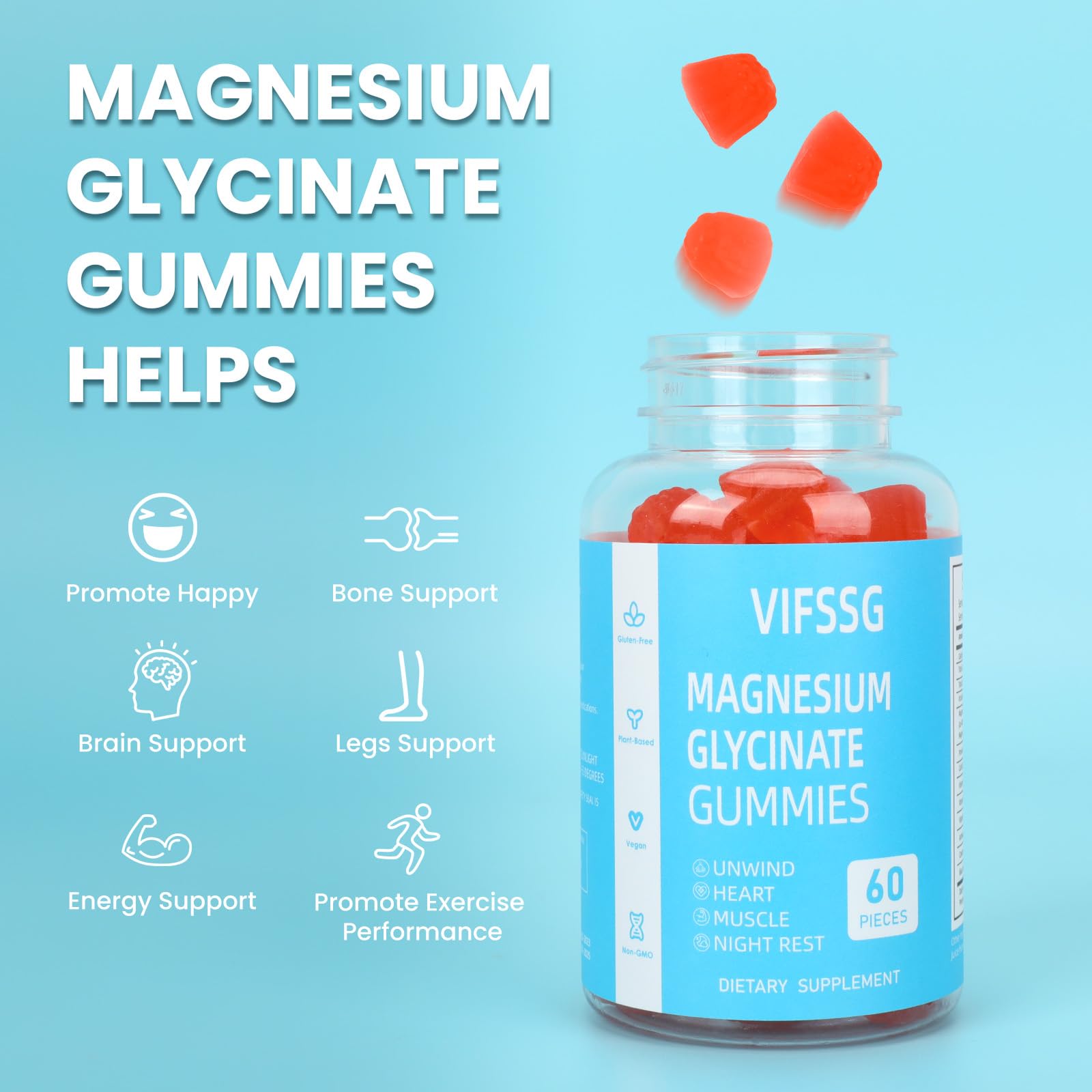Delicious magnesium bisglycinate gummy supplements