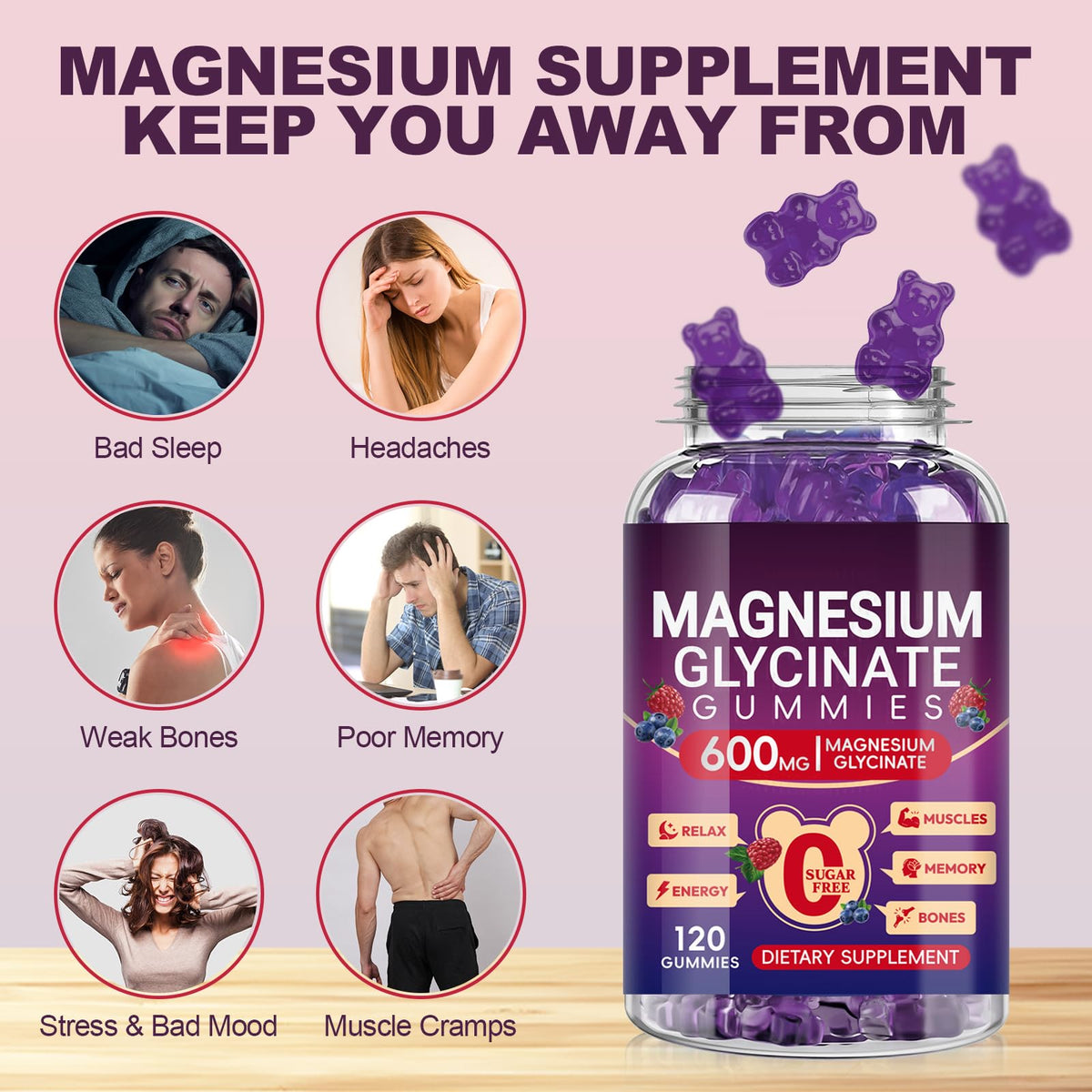 Delicious magnesium bisglycinate gummy supplements