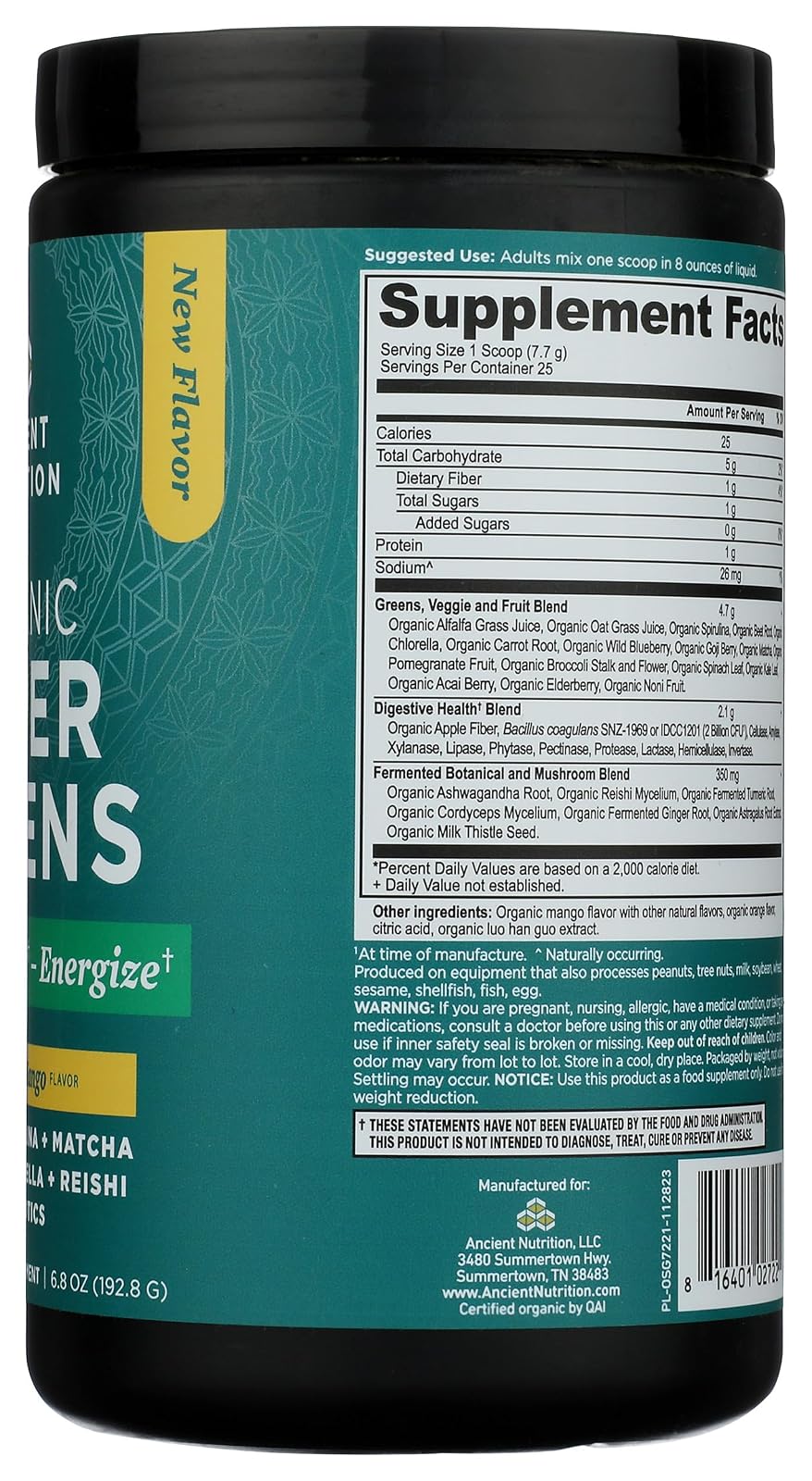 delicious mango flavour greens powder