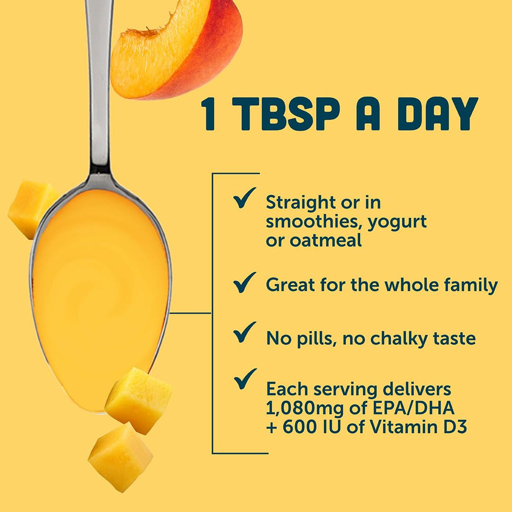 Delicious mango peach omega 3 oil