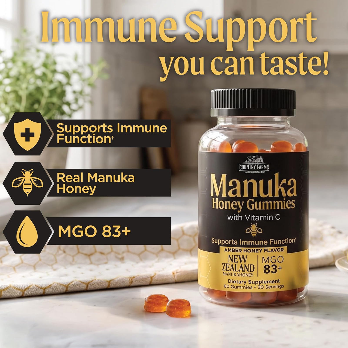 Delicious Manuka honey gummies for daily health