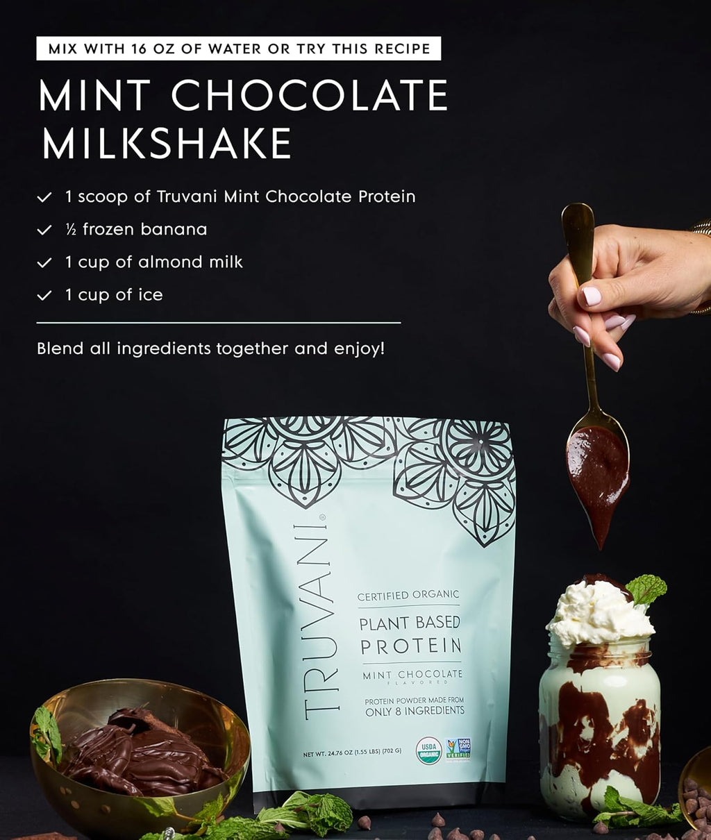 delicious mint chocolate protein shake