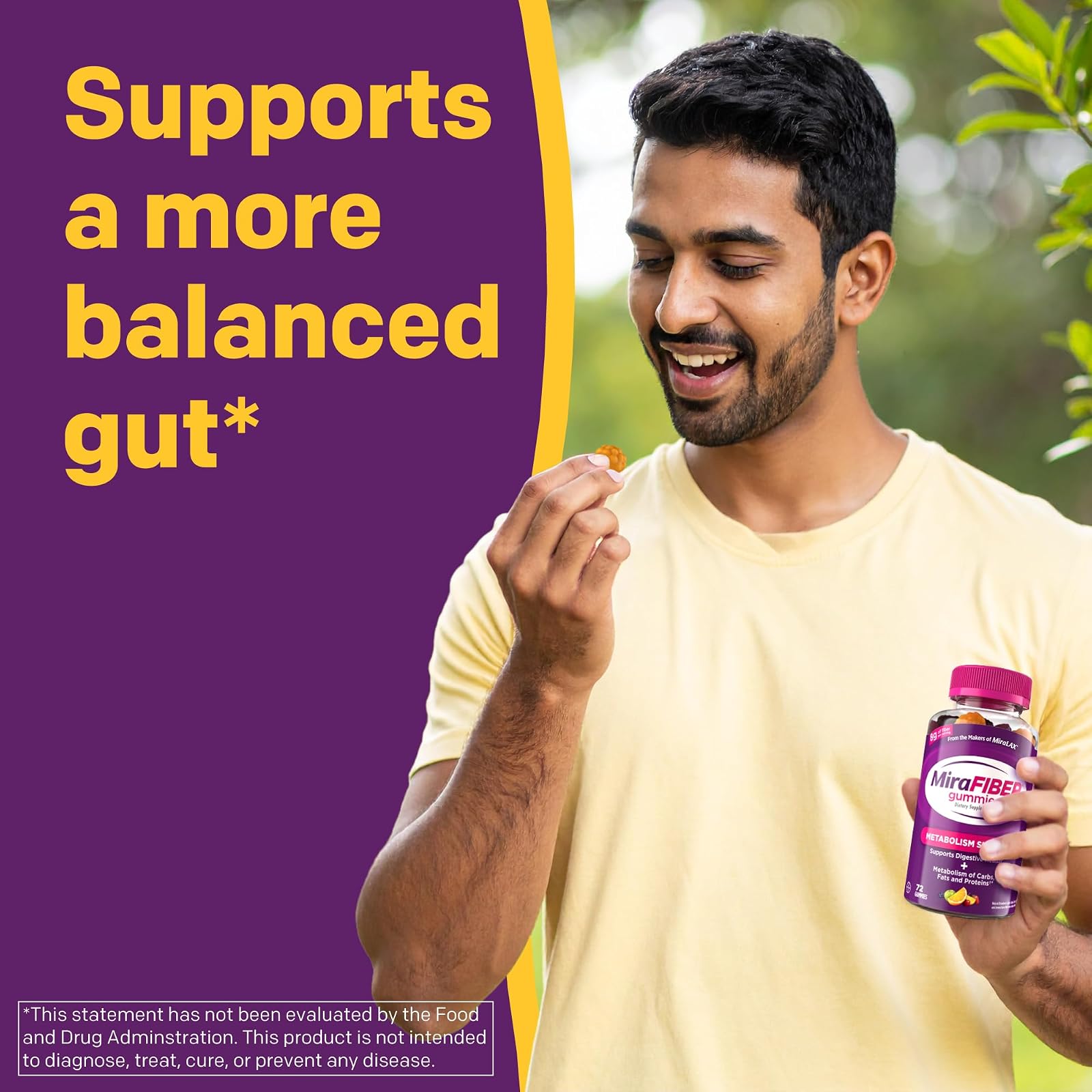 Delicious MiraFIBER gummies for gut support