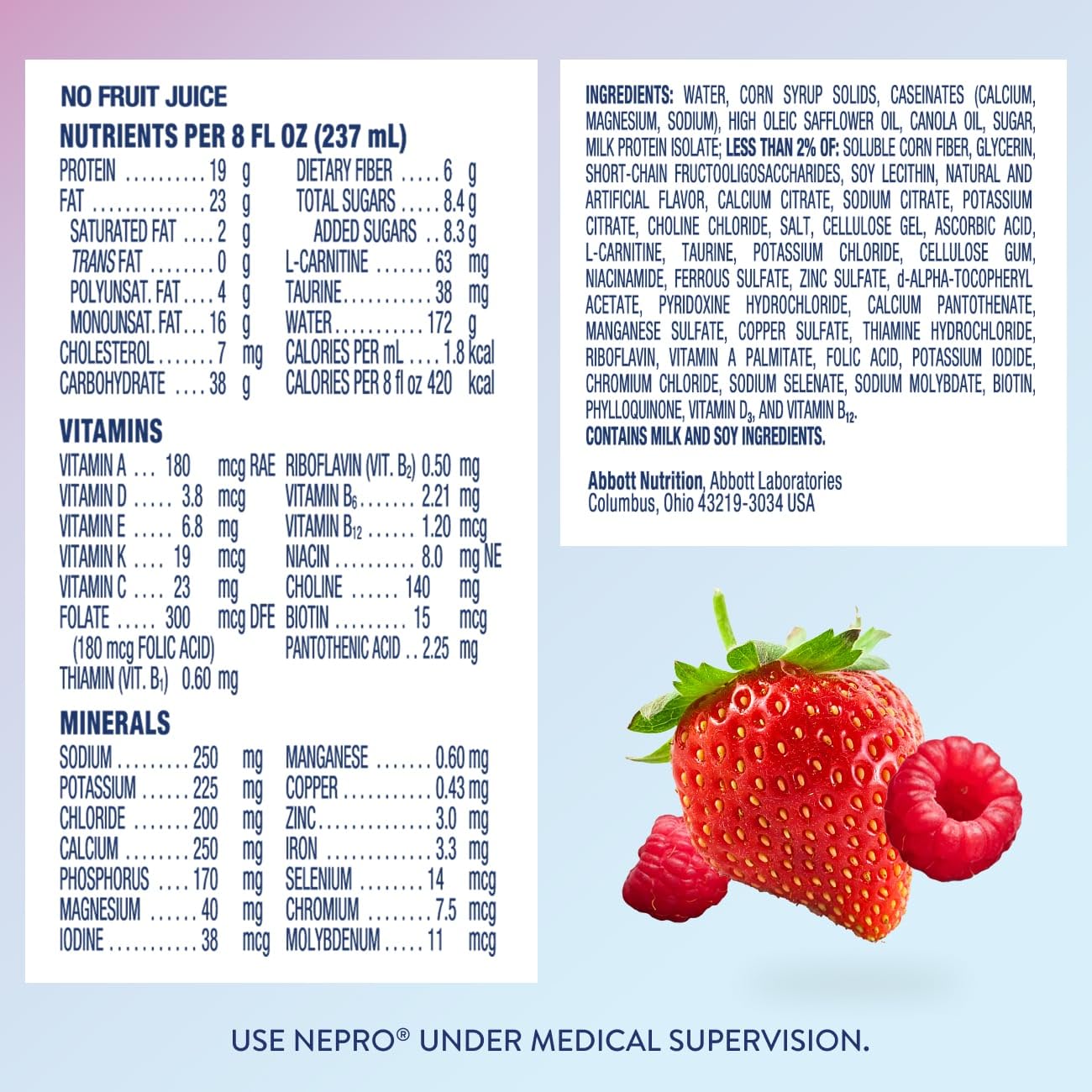 Delicious mixed berry multivitamin drink