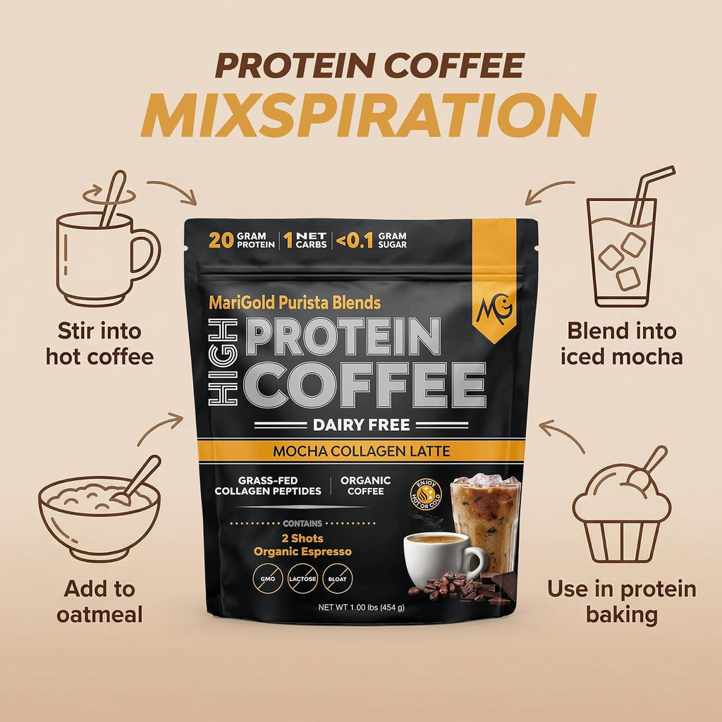 delicious mocha latte with collagen