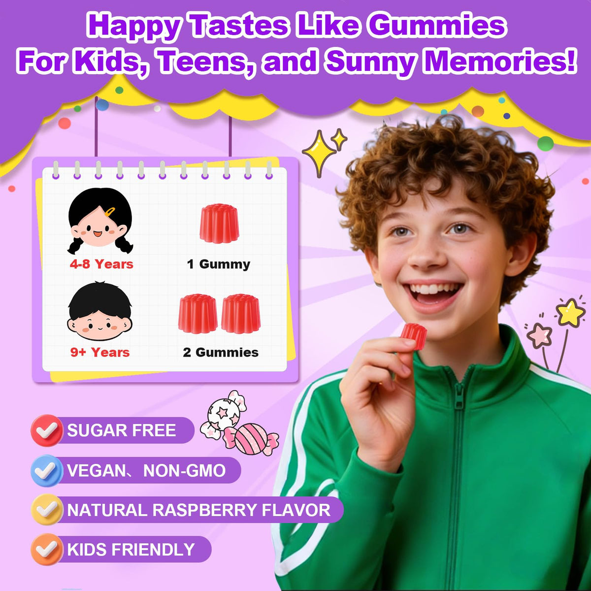 Delicious multivitamins for kids' calmness