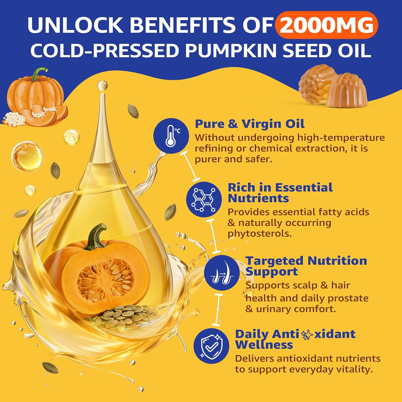 Delicious multivitamins with pumpkin seed oil