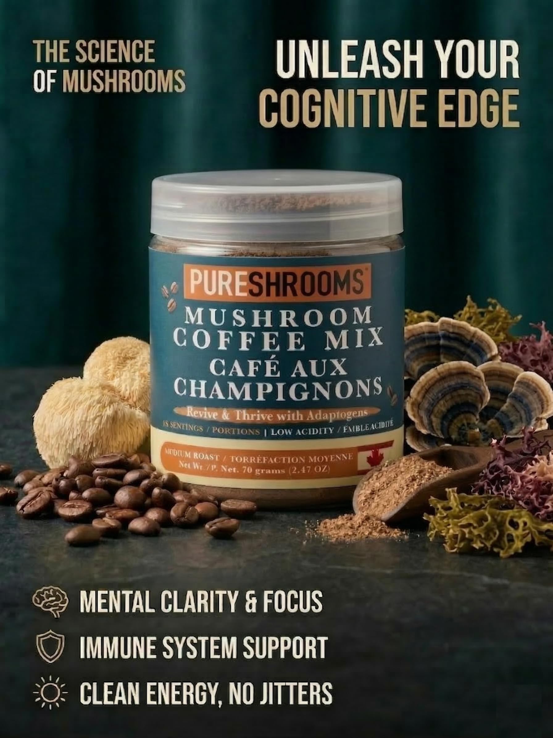 Delicious mushroom coffee for everyday use