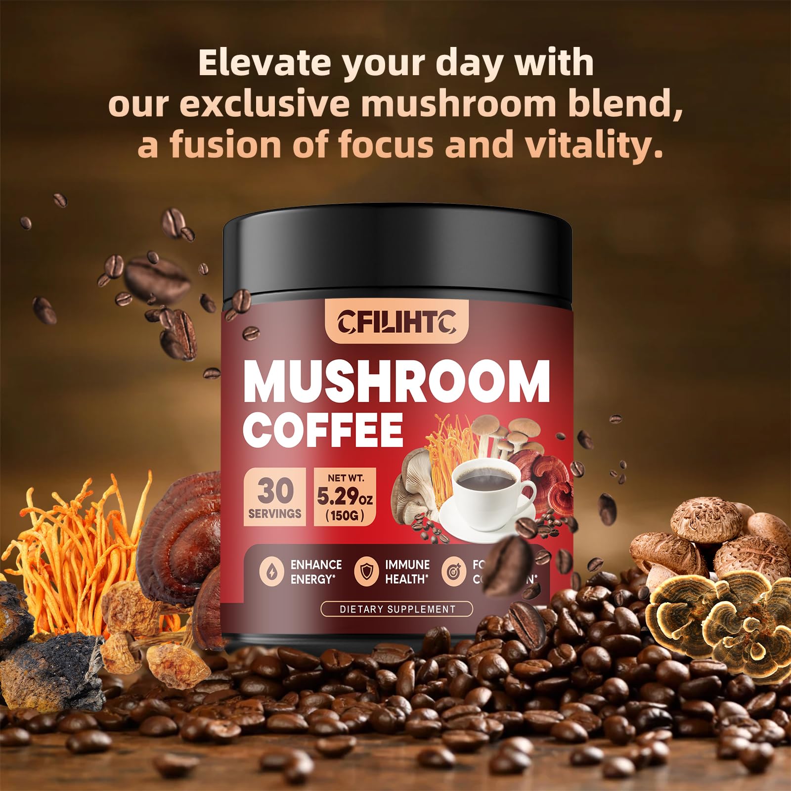 Delicious mushroom coffee for mornings