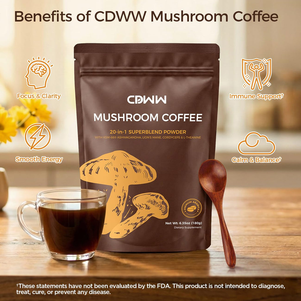 Delicious mushroom coffee for wellness