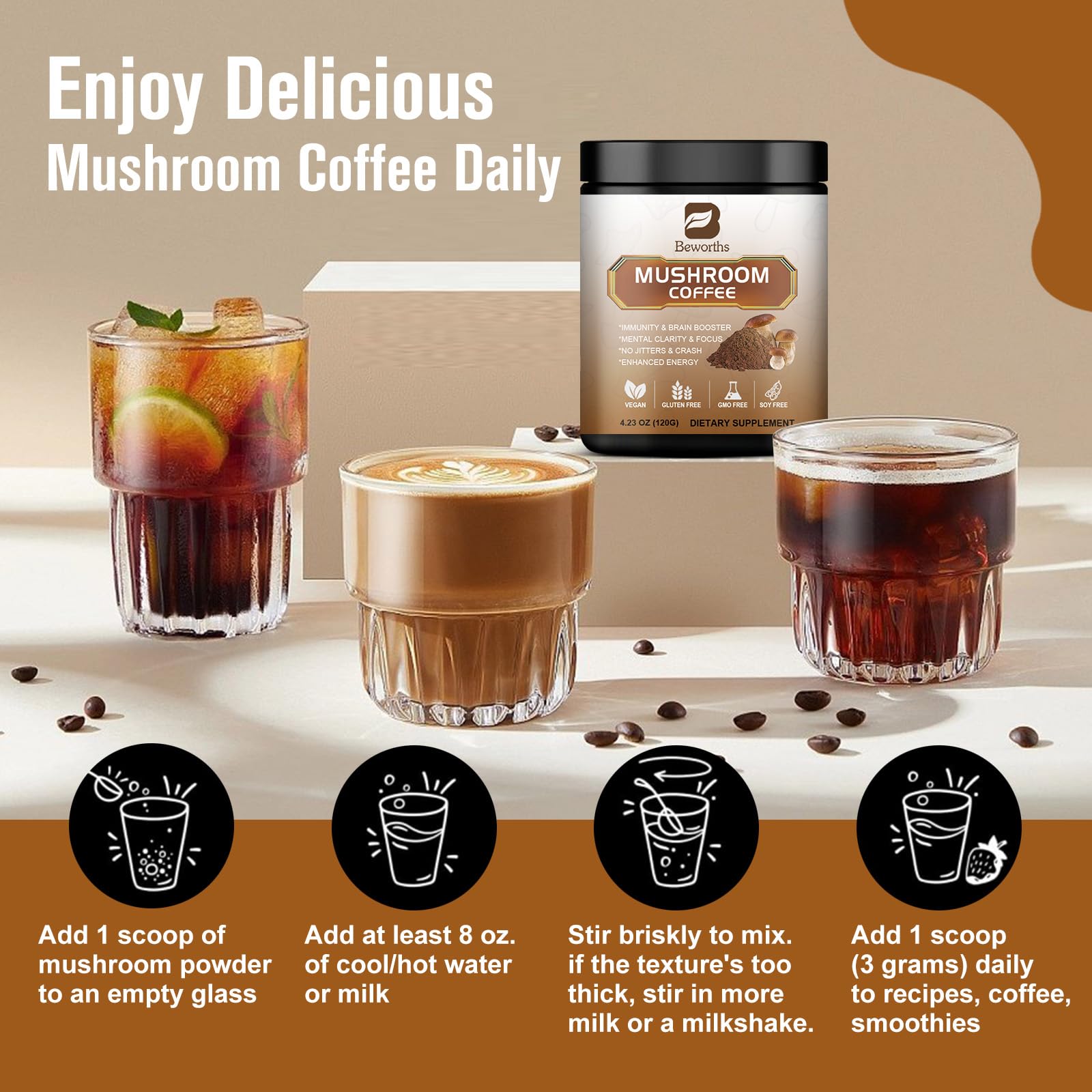 delicious mushroom coffee mix