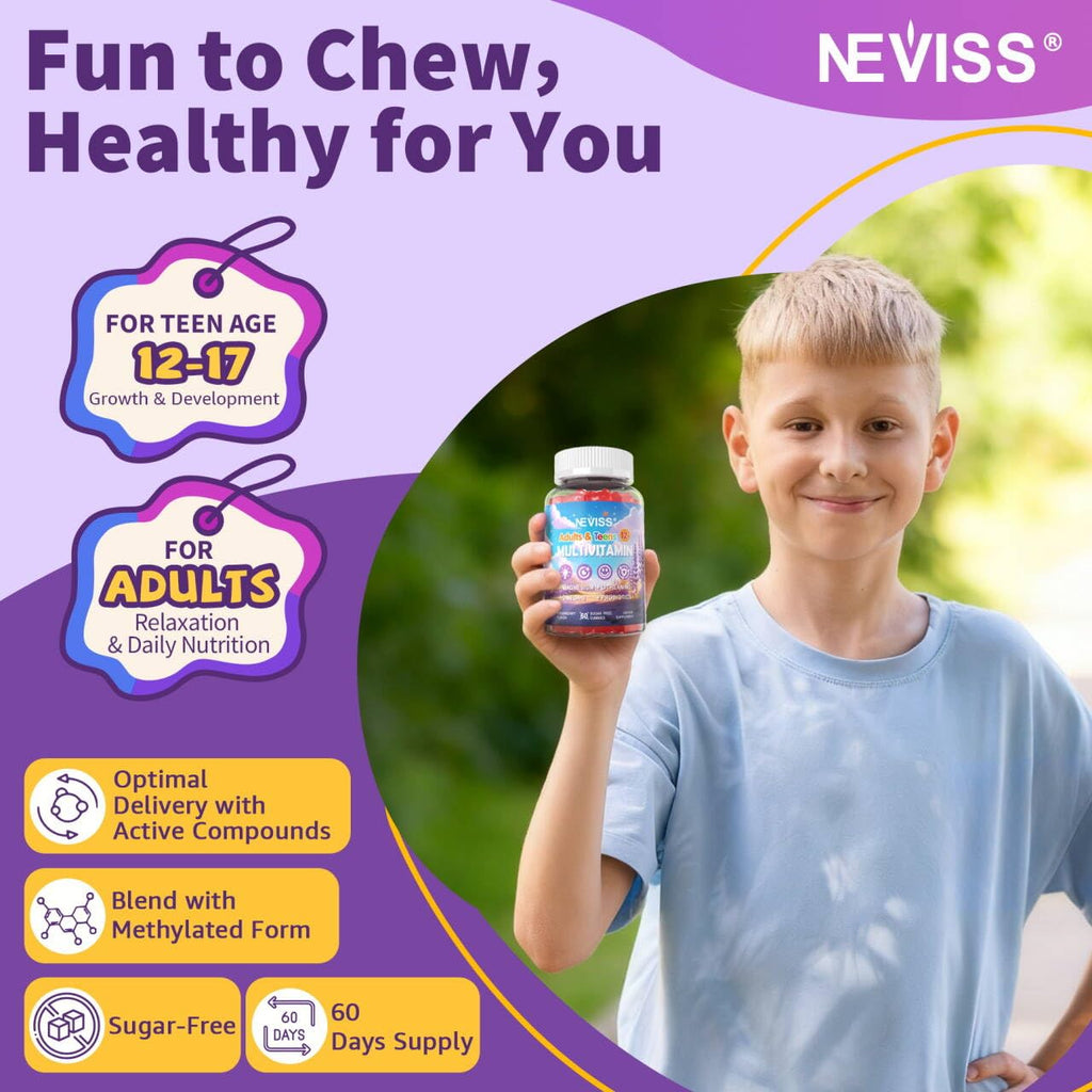 delicious NEVISS gummy vitamins for growth