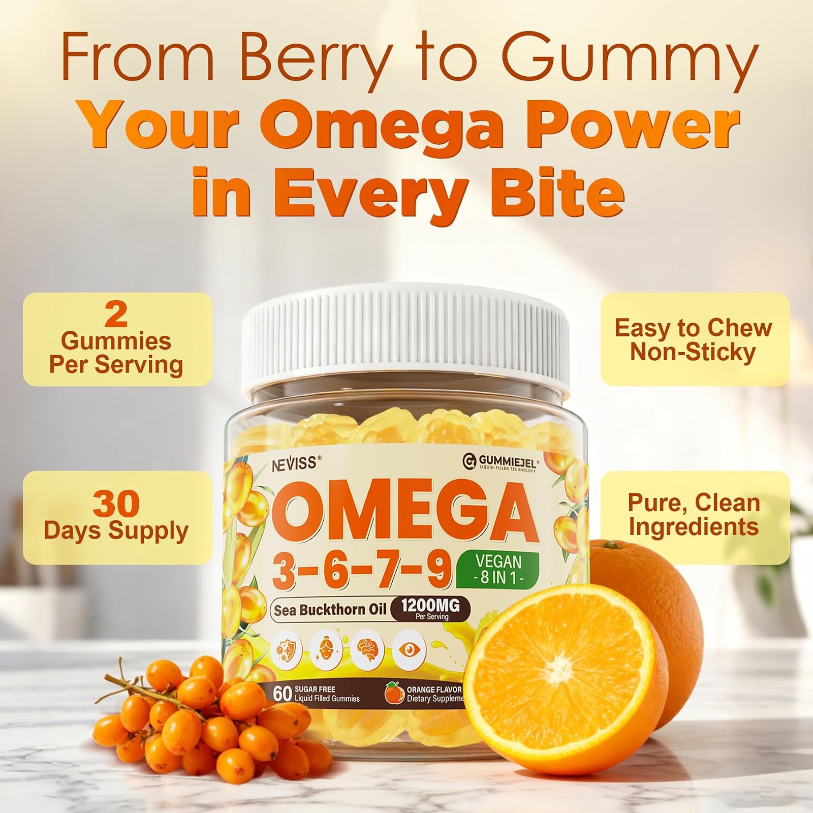 Delicious omega gummies for kids and adults
