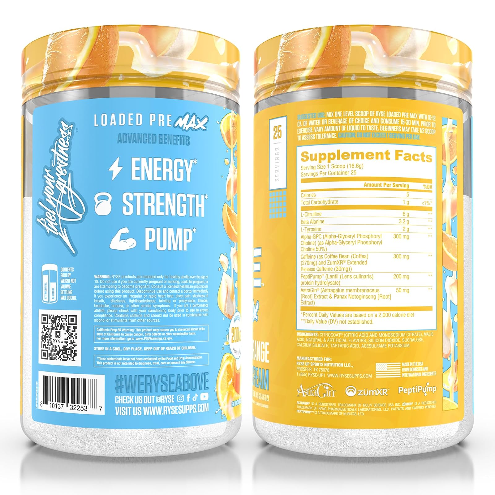 Delicious orange cream pre workout supplement