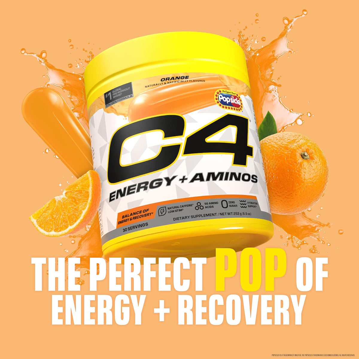 Delicious orange flavour amino powder