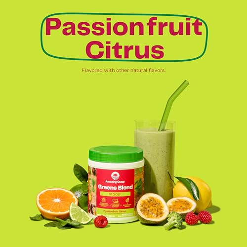 Delicious passionfruit citrus greens drink mix