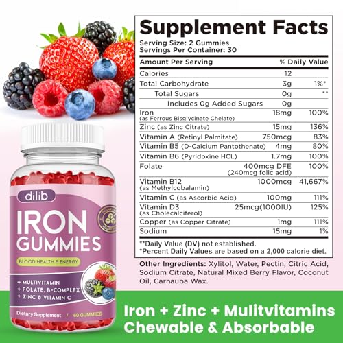 delicious peach iron gummies for health