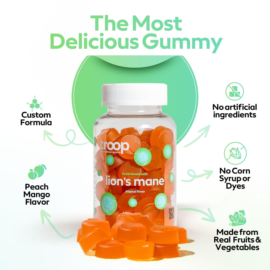 Delicious peach mango flavour mushroom gummies