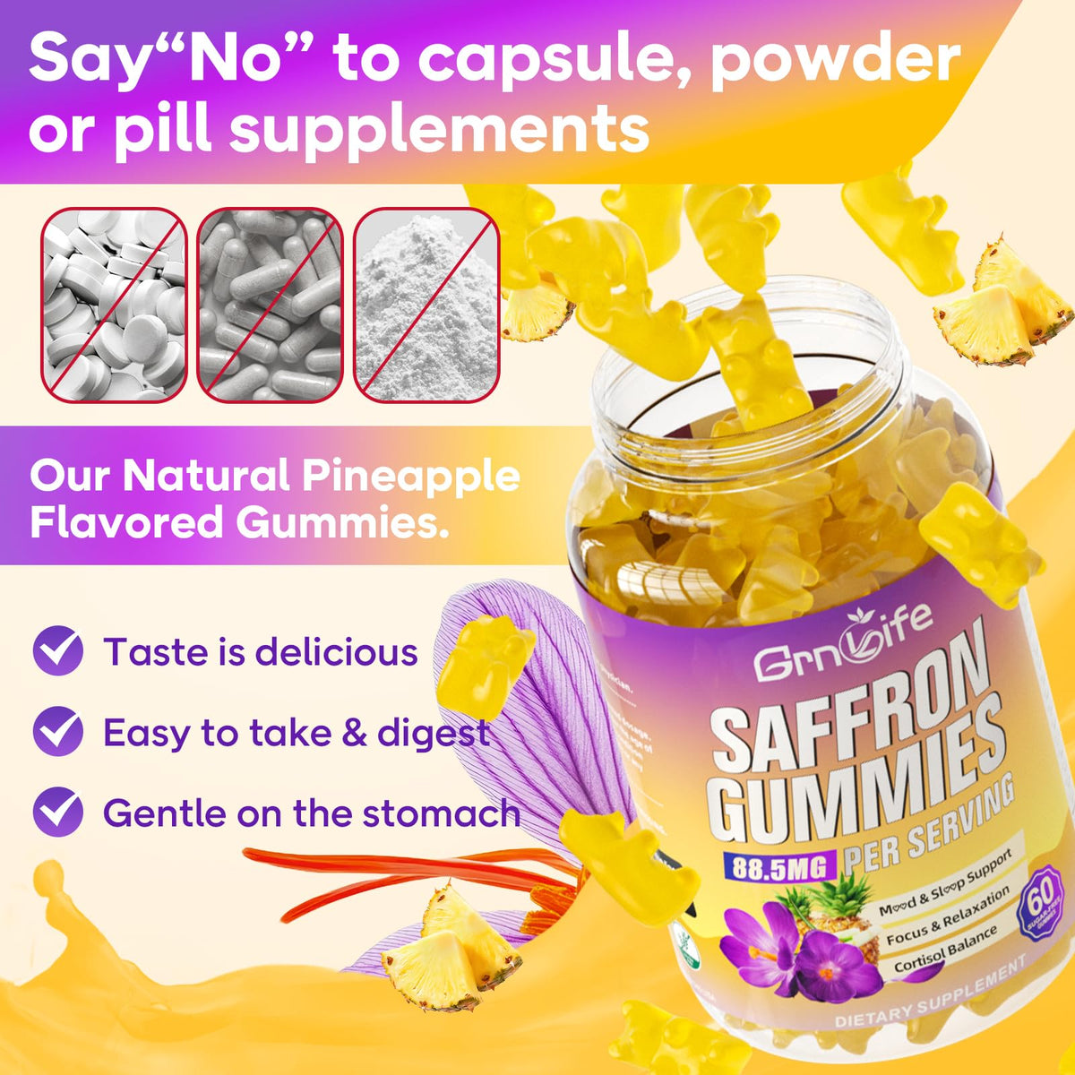 Delicious pineapple gummies for stress relief