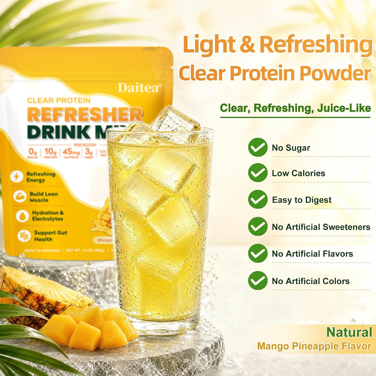 delicious pineapple mango protein drink