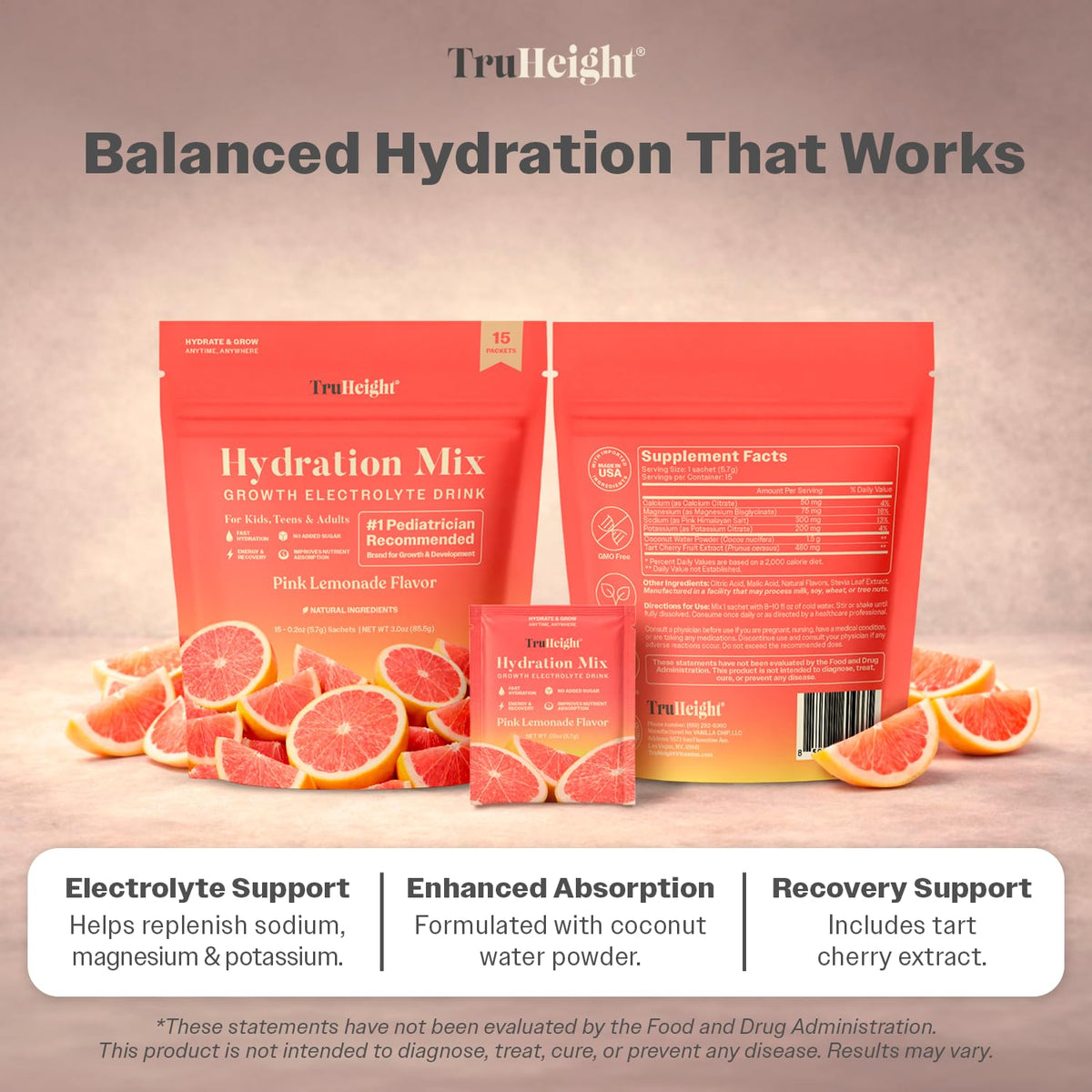 Delicious pink lemonade flavour hydration