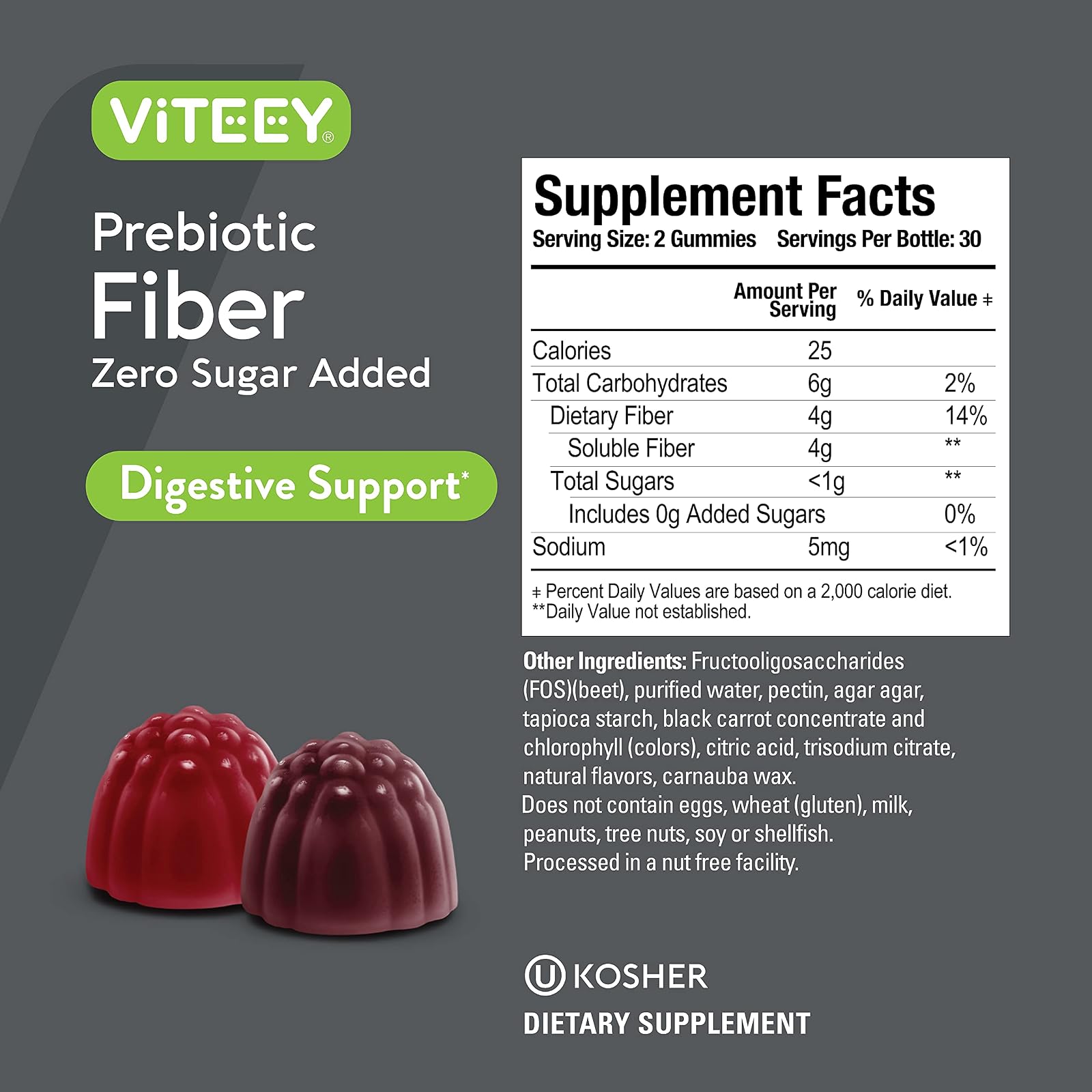 Delicious prebiotic fiber gummies for wellness