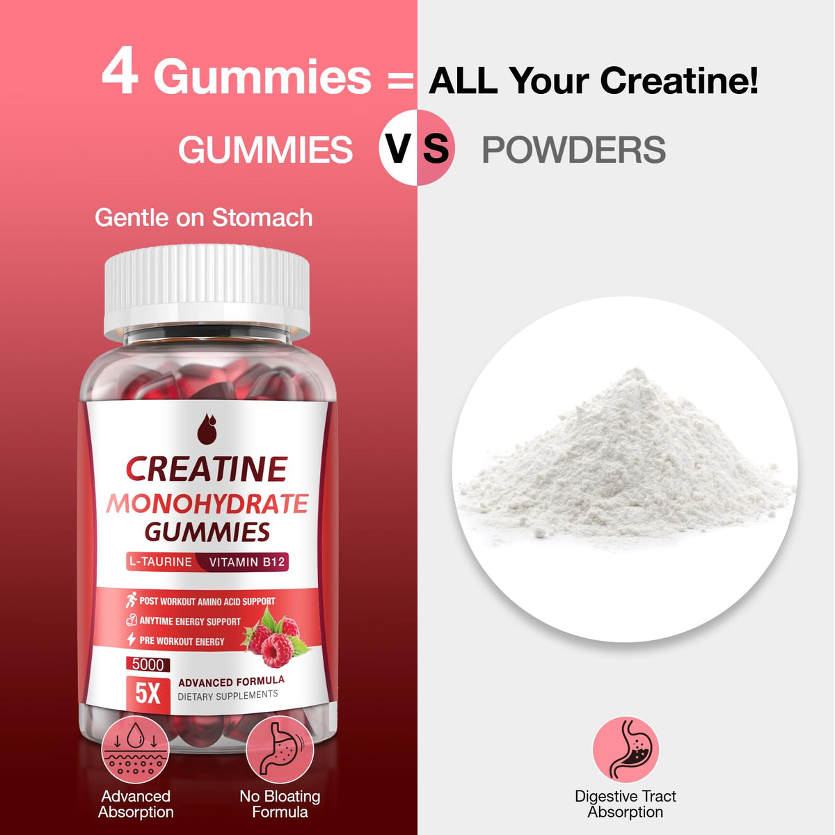 Delicious raspberry creatine for muscle gain