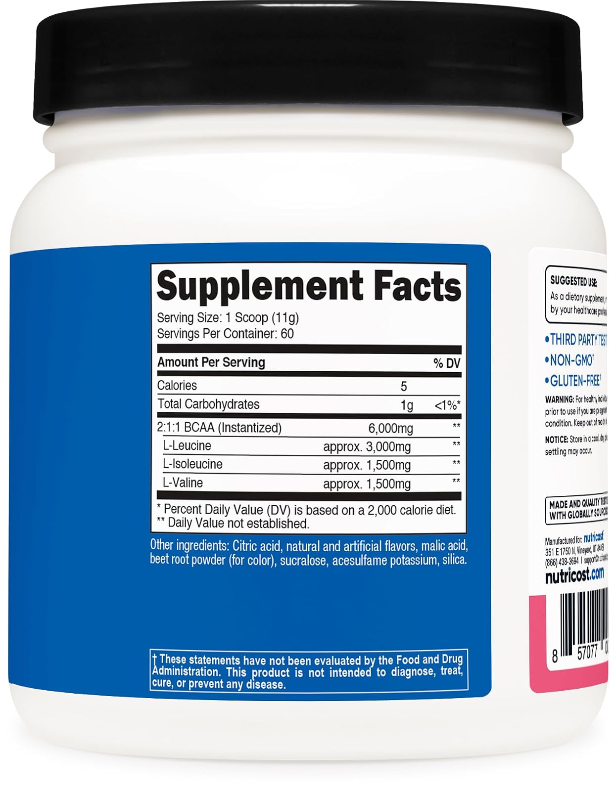 Delicious raspberry lemonade BCAA drink