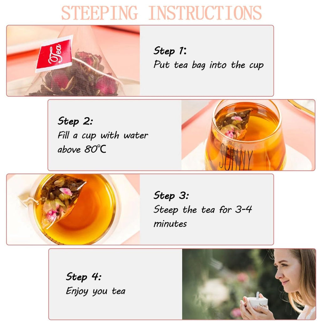 delicious rose black tea infusion